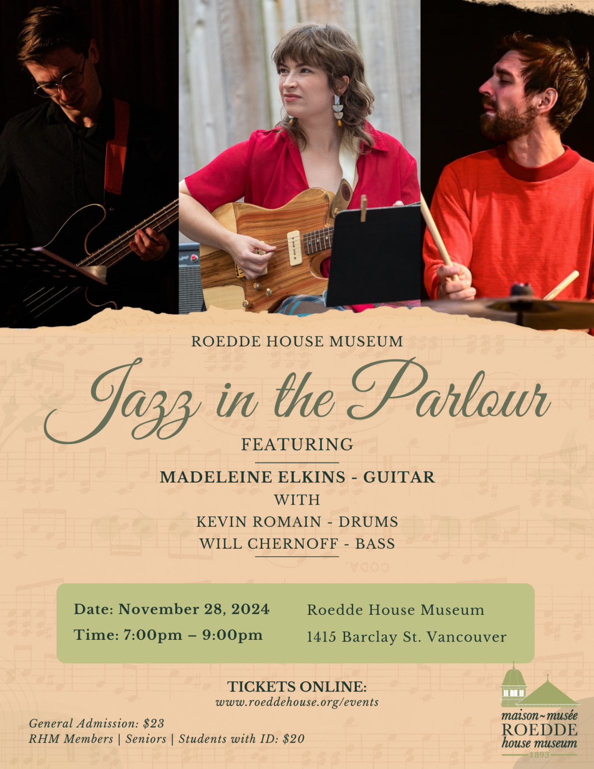 Jazz in the Parlour featuring Madeleine Elkins with Kevin Romain & Will ...